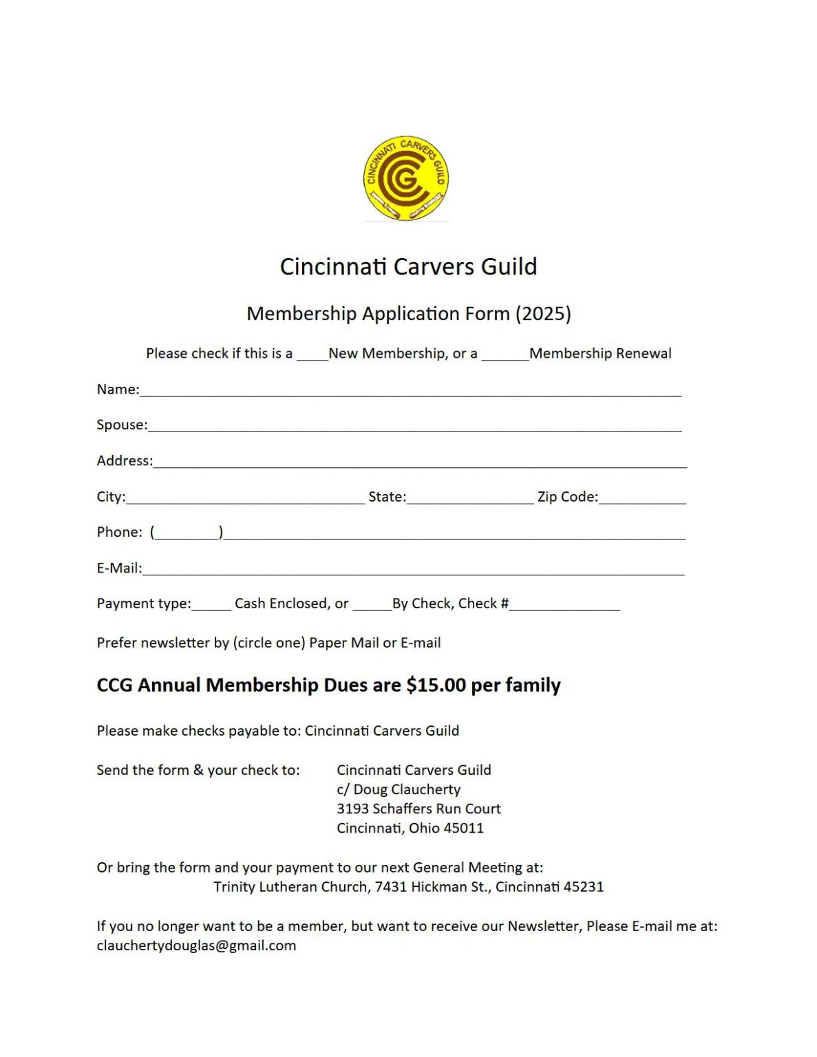 Membership - Cincinnati Carvers Guild